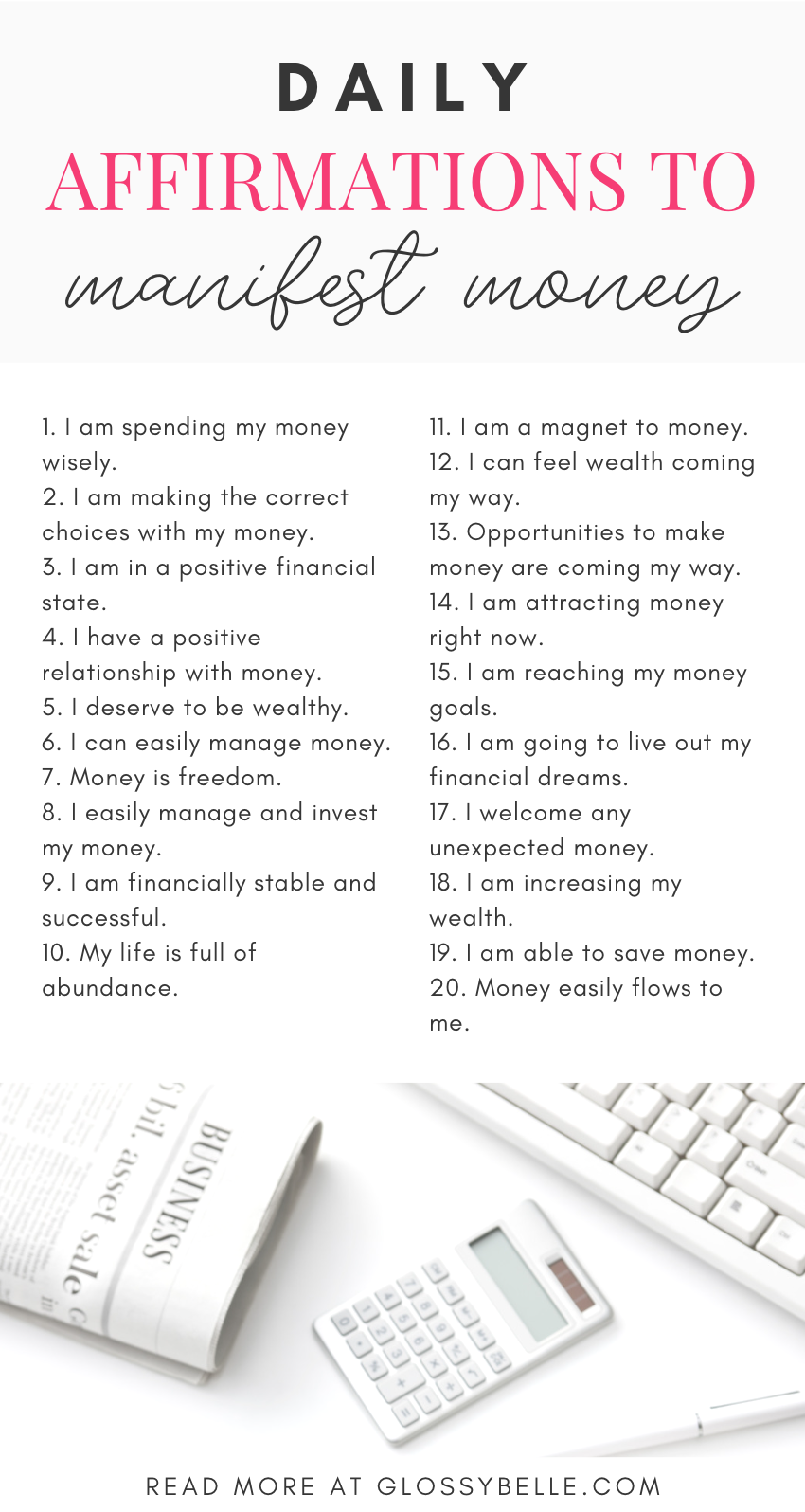 70 Powerful Daily Affirmations For Money And Abundance – Glossy Belle