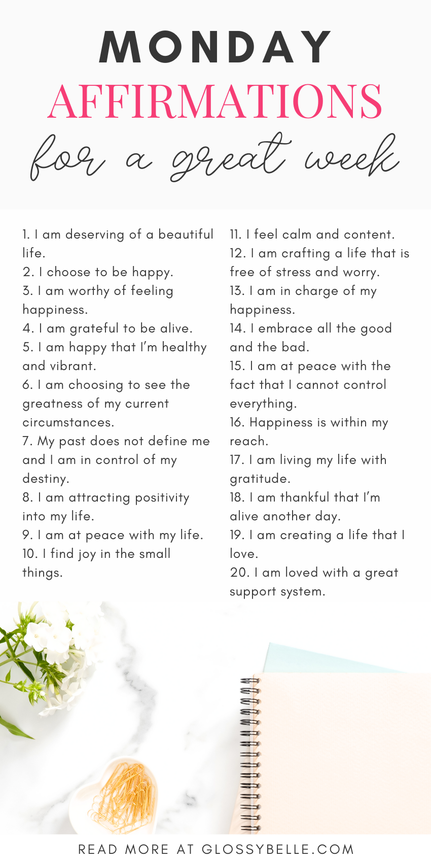 55 Powerful Monday Affirmations To Start The Week – Glossy Belle