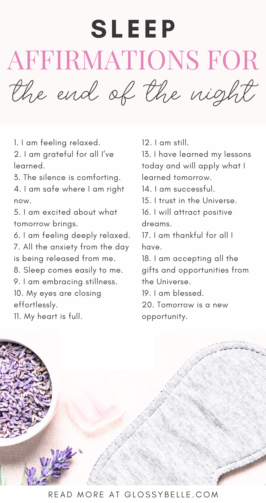 75 Positive Affirmations Before Bed To End The Day – Glossy Belle